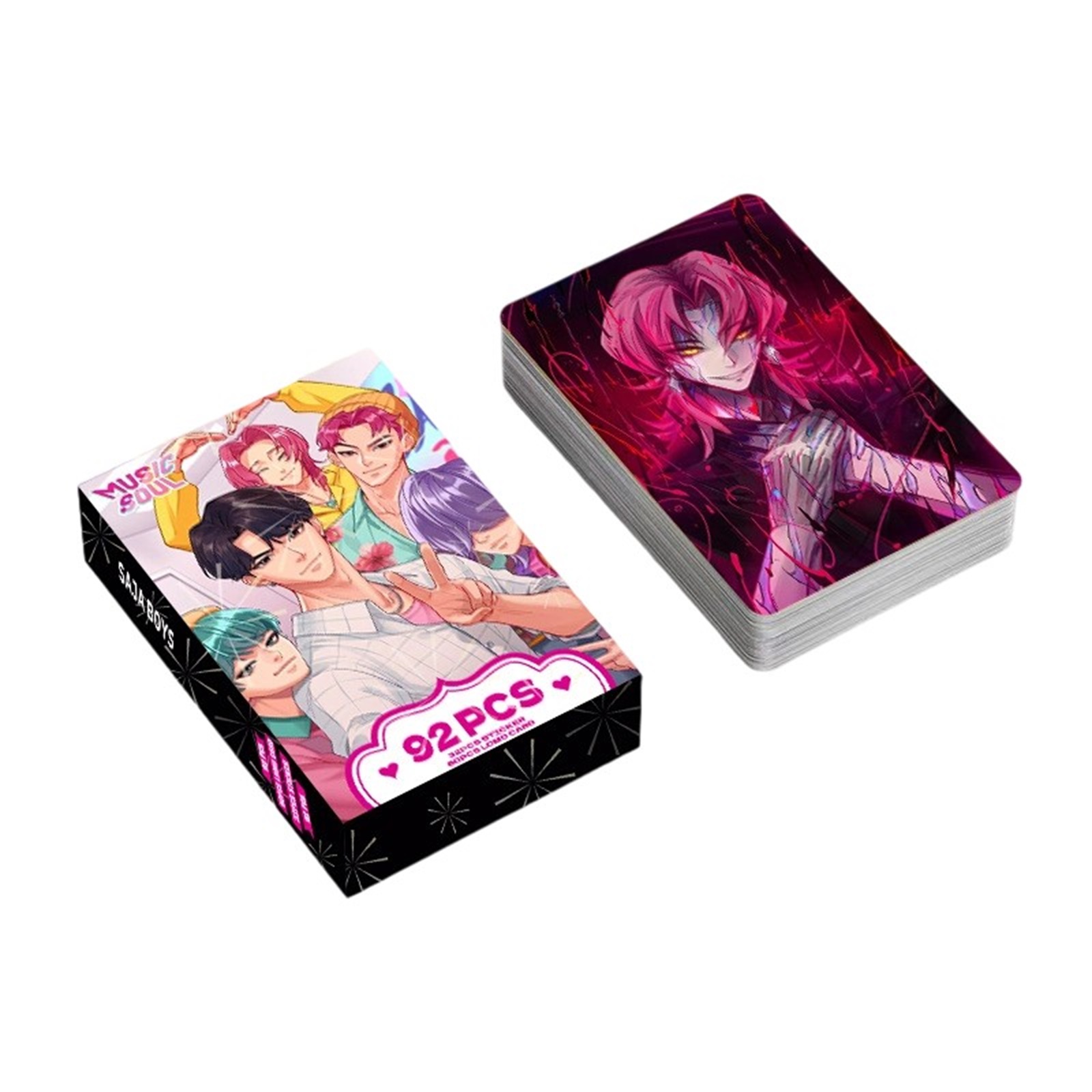Kpop Demon Hunters Merch 60 LOMO Cards 32 Stickers SAJA BOYS Shaka Men ...
