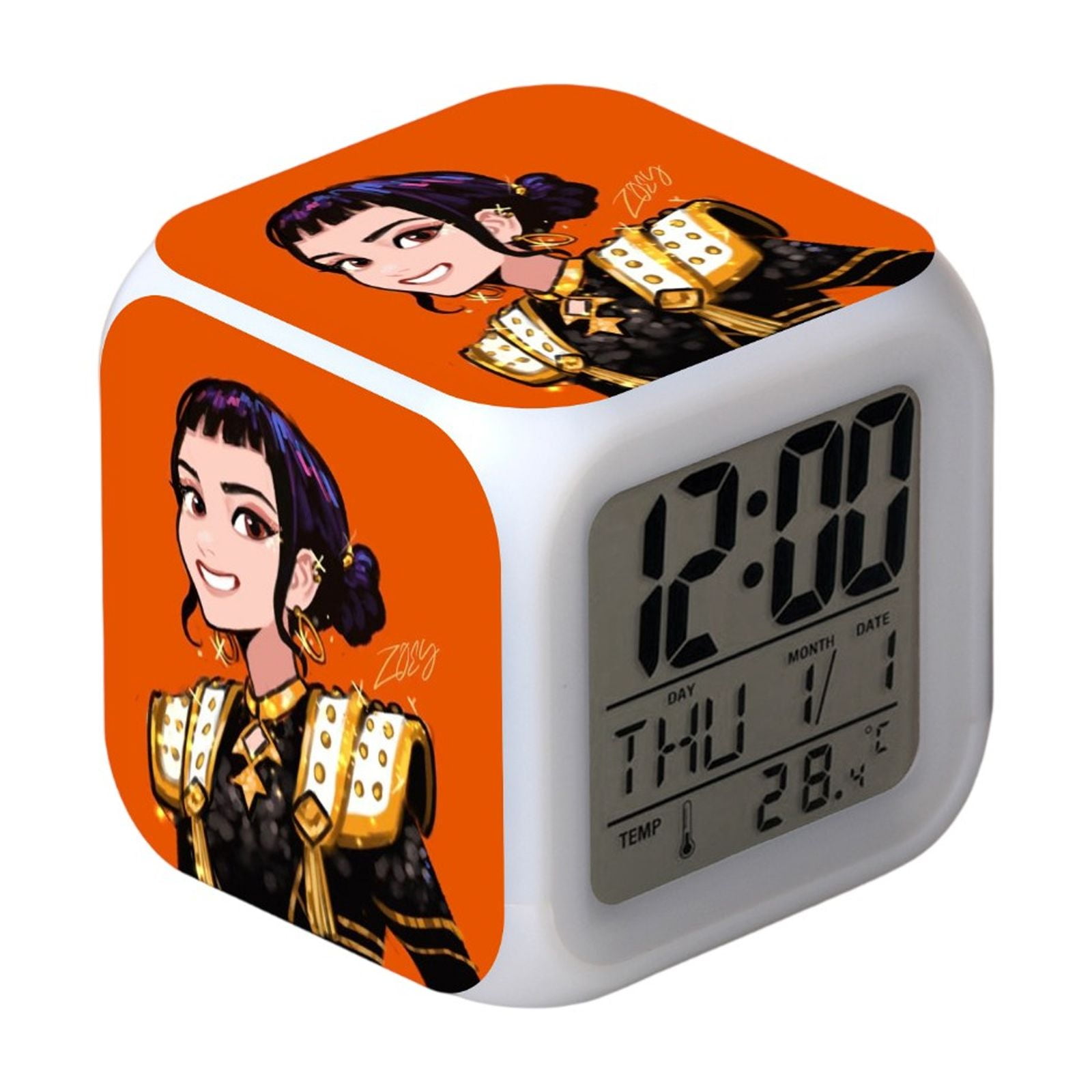 Kpop Demon Hunters Merch Colorful LED Night Light Alarm Clock Creative ...