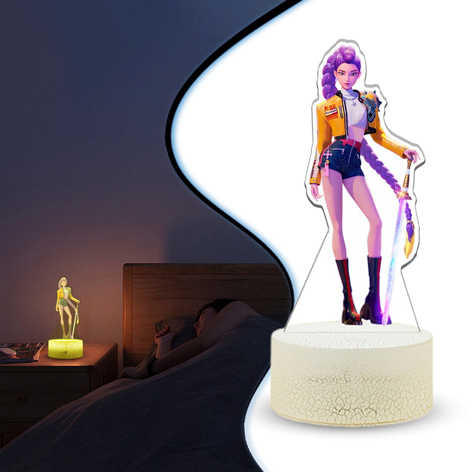 Kpop Demon Hunters Movie Night Light with Remote Control 16 Color ...