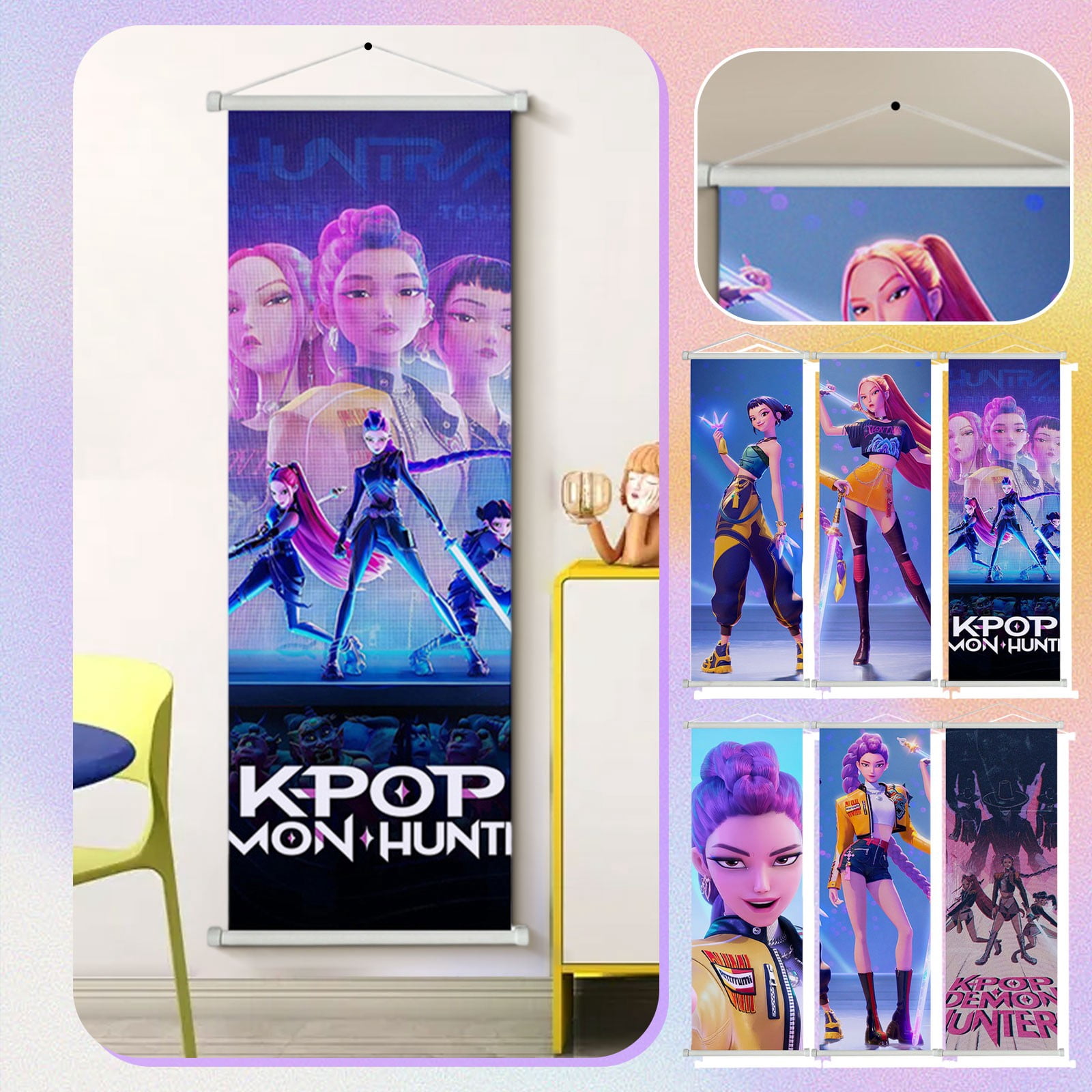 Kpop Demon Hunters Painting, 47" Kpop Demon Hunters Poster Hanging Wall ...