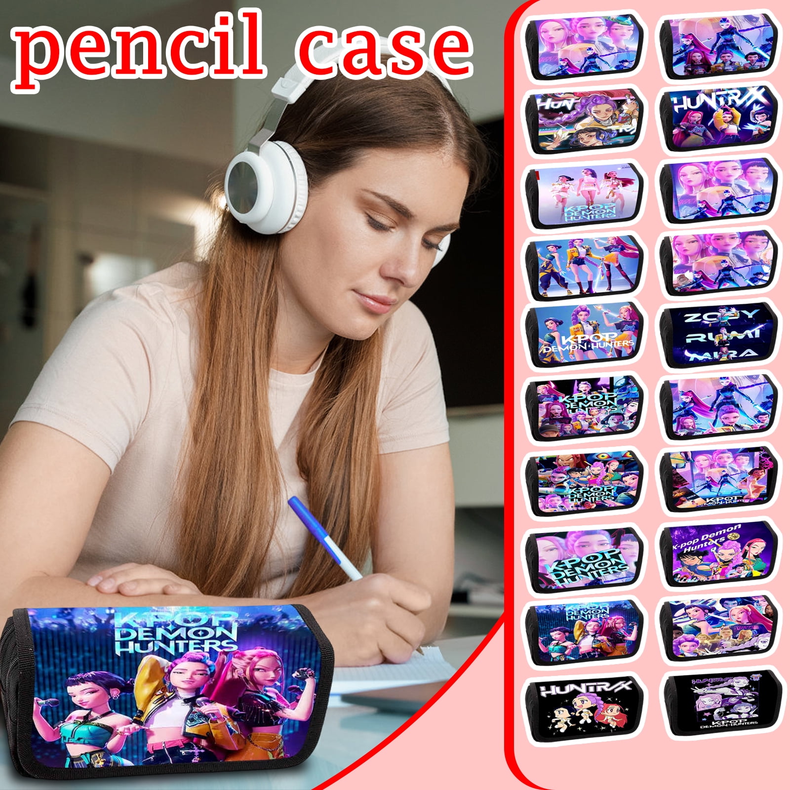 Kpop Demon Hunters Pencil Bag, 8"x 4" Kpop Demon Hunters Merch, Pencil ...