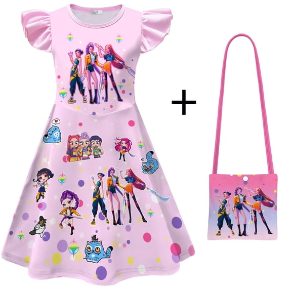 Kpop Demon Hunters Ruffle Sleeve Dress Kpop Demon Hunters Cartoon ...
