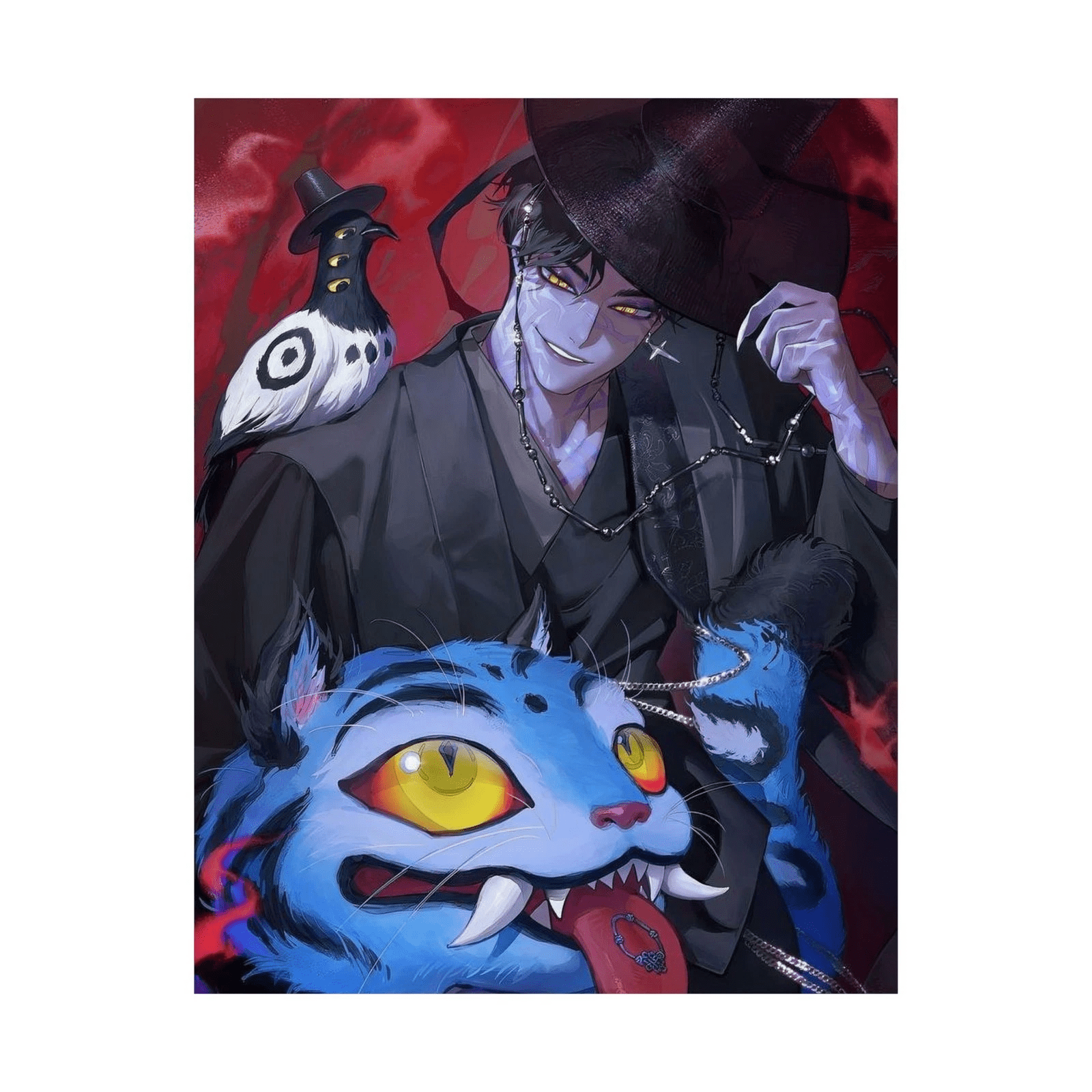 Kpop Demon Hunters Saja Boys Derpy Tiger Jinu High Quality Wall Art ...