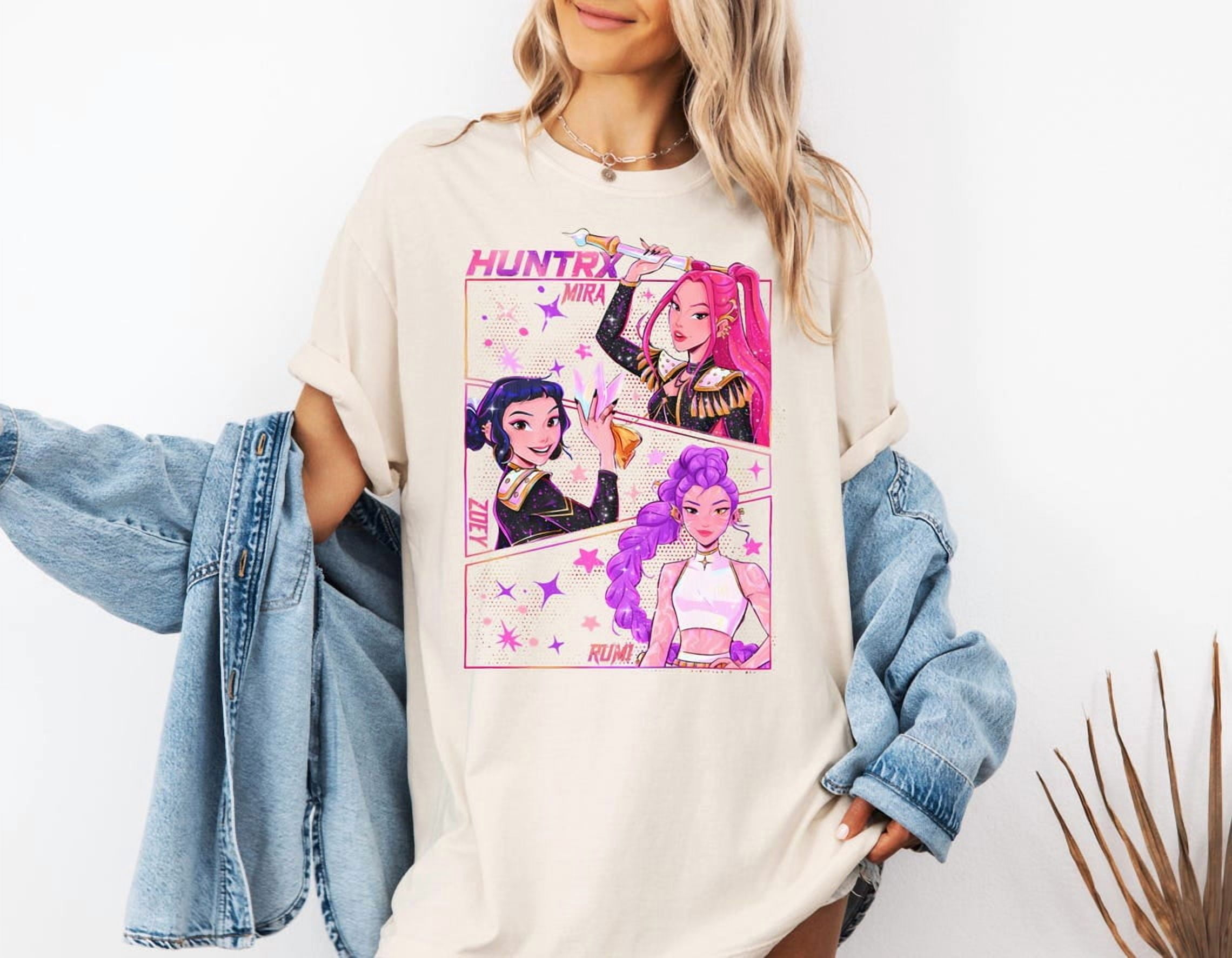 Kpop Demon Hunters Shirt Huntrix Girl TShirt Kpop Idol Group Mira Rumi ...