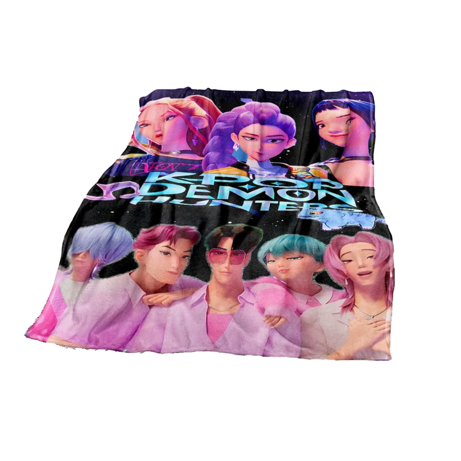 Kpop Demon Hunters Star Flannel Plush Blanket, High Quality Flannel ...