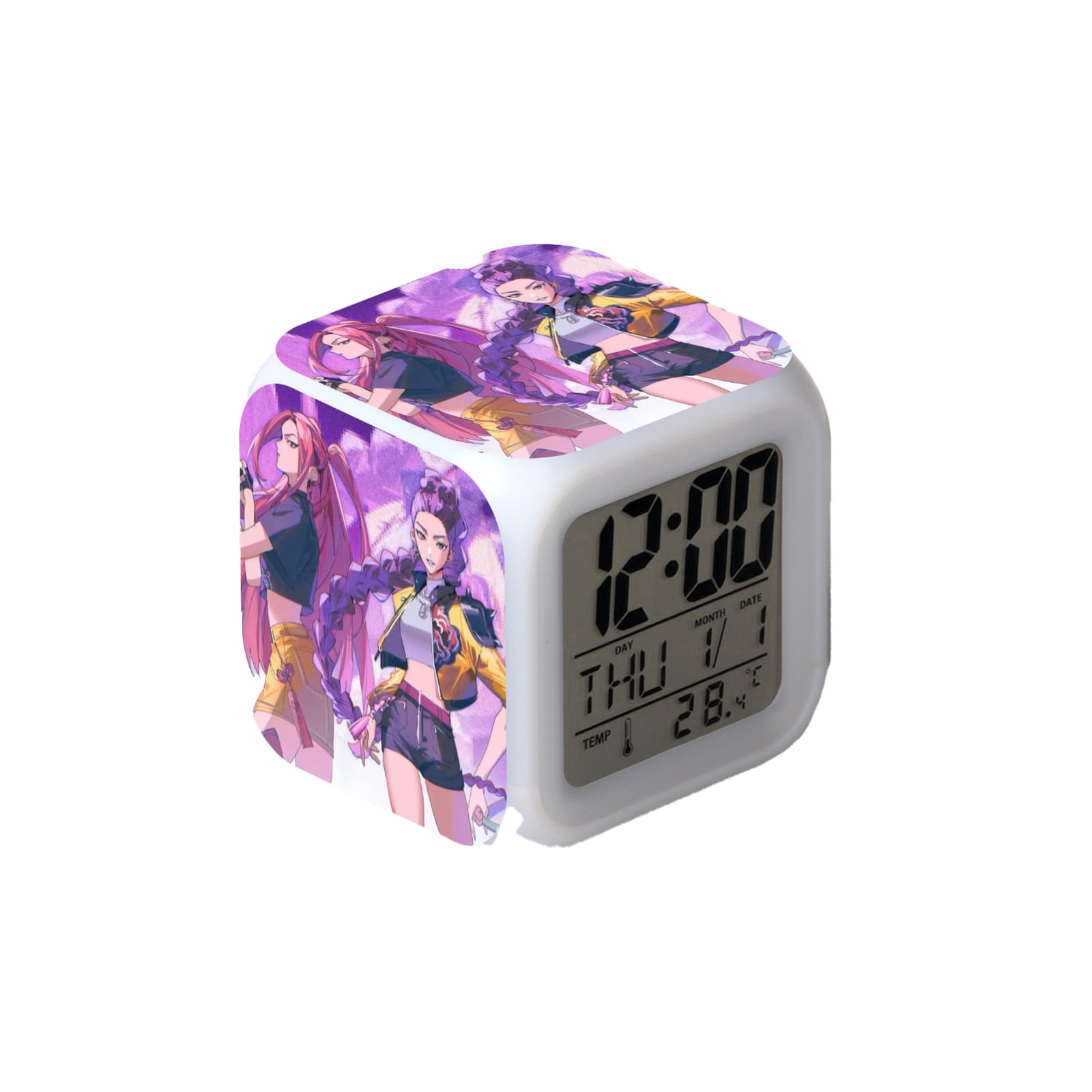 Kpop Demon Hunters-Themed Led Night Light Alarm Clock, 7-Color Soft ...