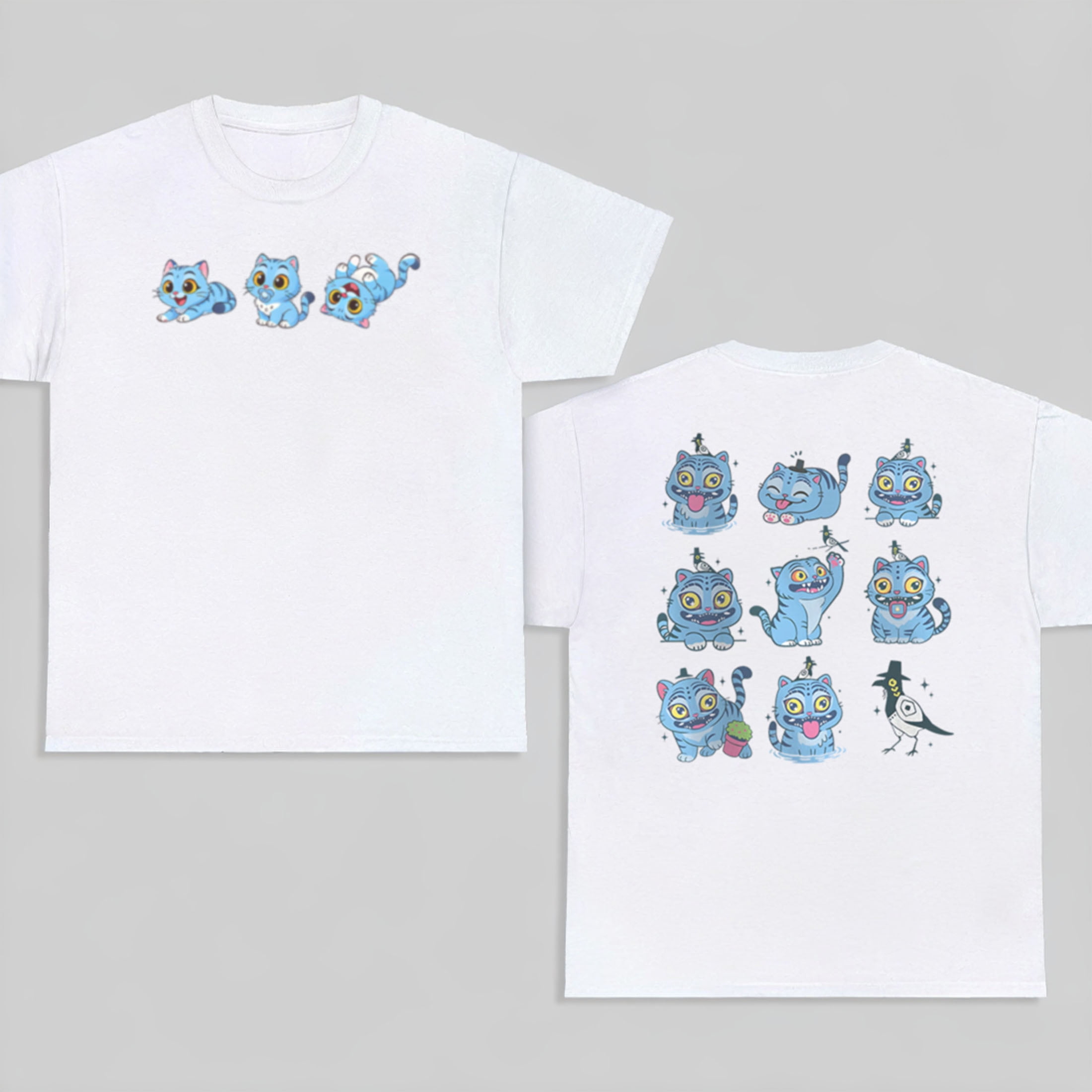 Kpop Demon Hunters Tiger 2 Sided Shirt, Derpy the Tiger And Bird Demon ...