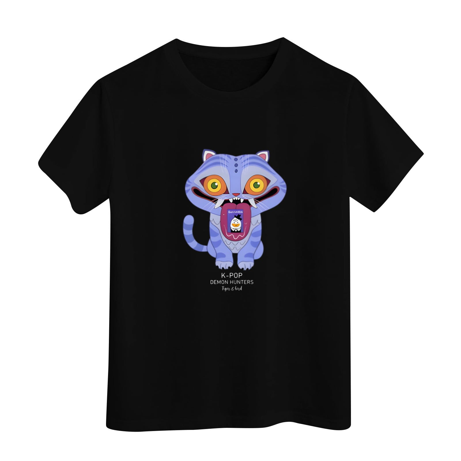 Kpop Demon Hunters Tiger T-Shirt, Derpy the Tiger And Bird Demon Hunter ...