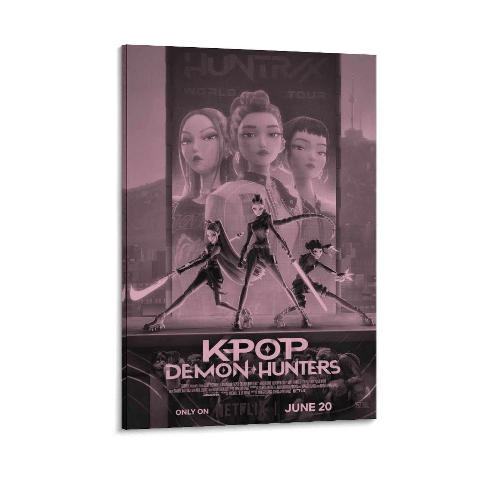 Kpop Demon Hunters - Vintage Blockbuster Movie Poster (1) Canvas Poster ...
