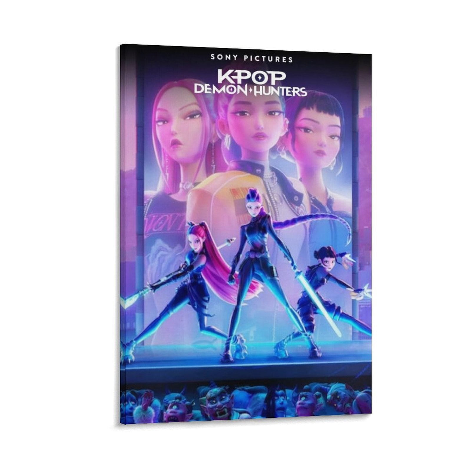 Kpop Demon Hunters - Vintage Blockbuster Movie Poster (4) Gifts Canvas ...