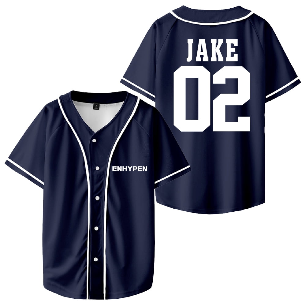 Kpop Enhypen JAKE Merch Baseball Jersey Tops Short Sleeve Shirts Women ...