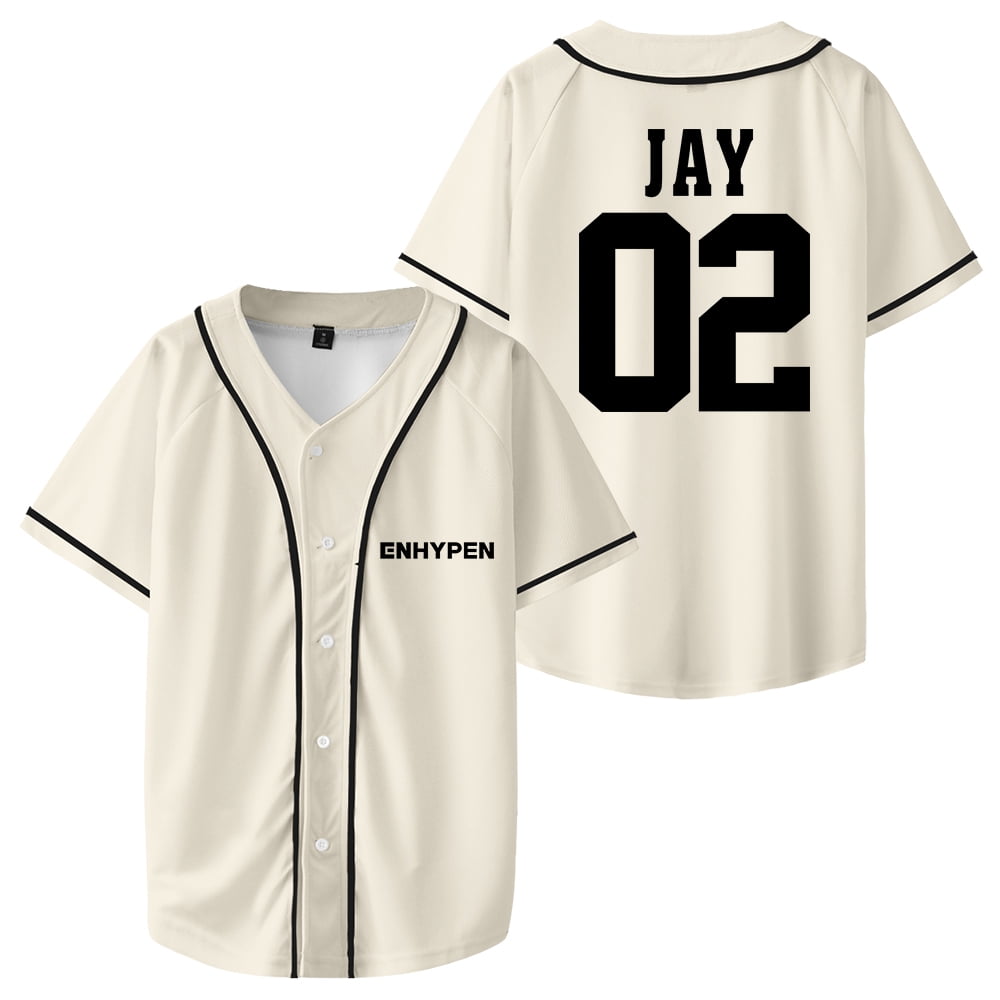 Kpop Enhypen JAY Merch Baseball Jersey Tops Short Sleeve Shirts Women ...