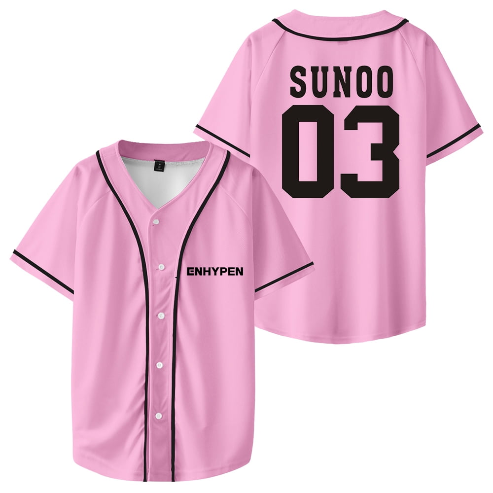 Kpop Enhypen SUNOO Merch Baseball Jersey Short Sleeve Shirts Women Men ...