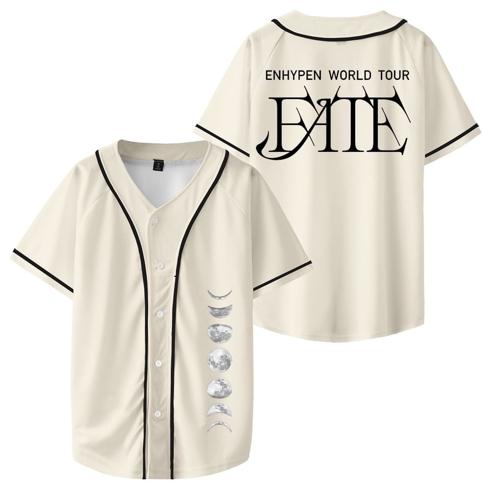 Kpop Enhypen World Tour FATE 2024 Baseball Jersey Short Sleeve Shirts ...