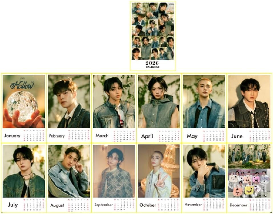 Kpop Fan - Inspired 2026 Desk Calendar - Bangtan/Stray/Seventeen/(G) I - DLE Merch - Walmart.com