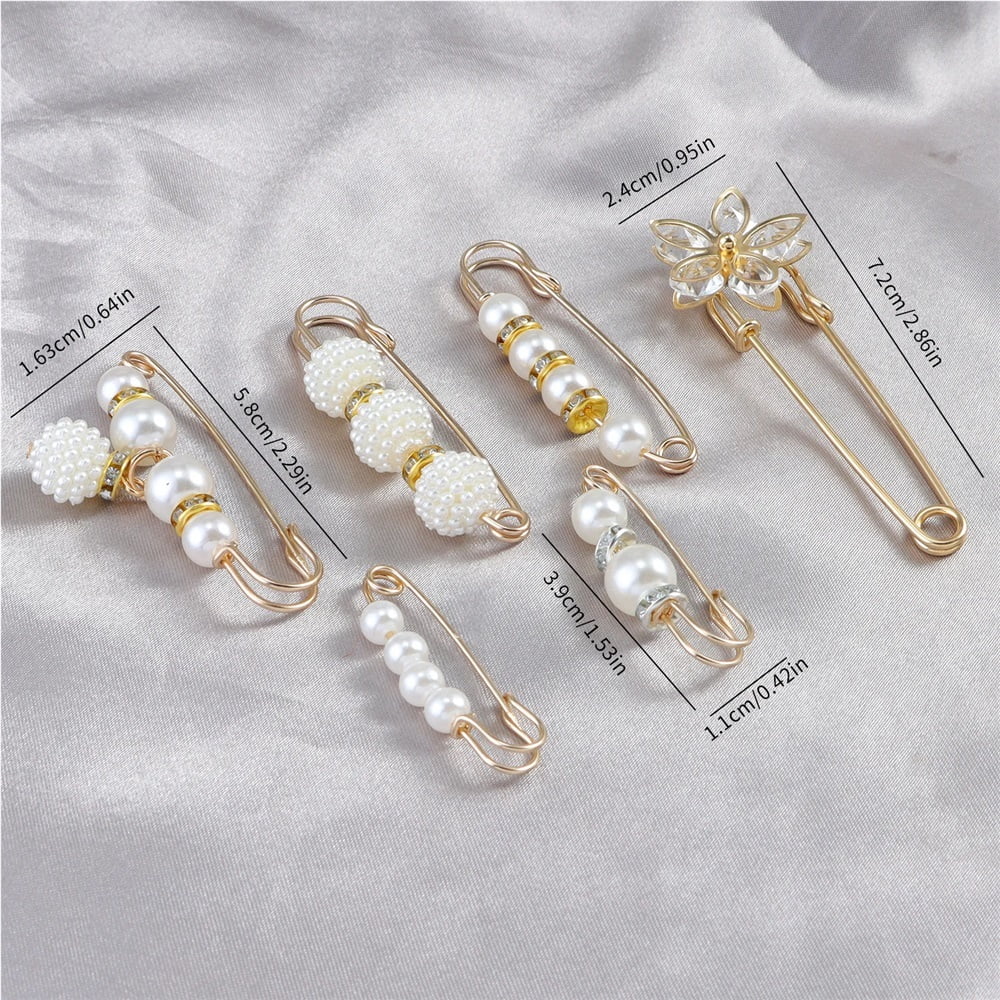 Kpop Fashionable Women's Mixed Gold Color Brooch Set for Winter Coat ...