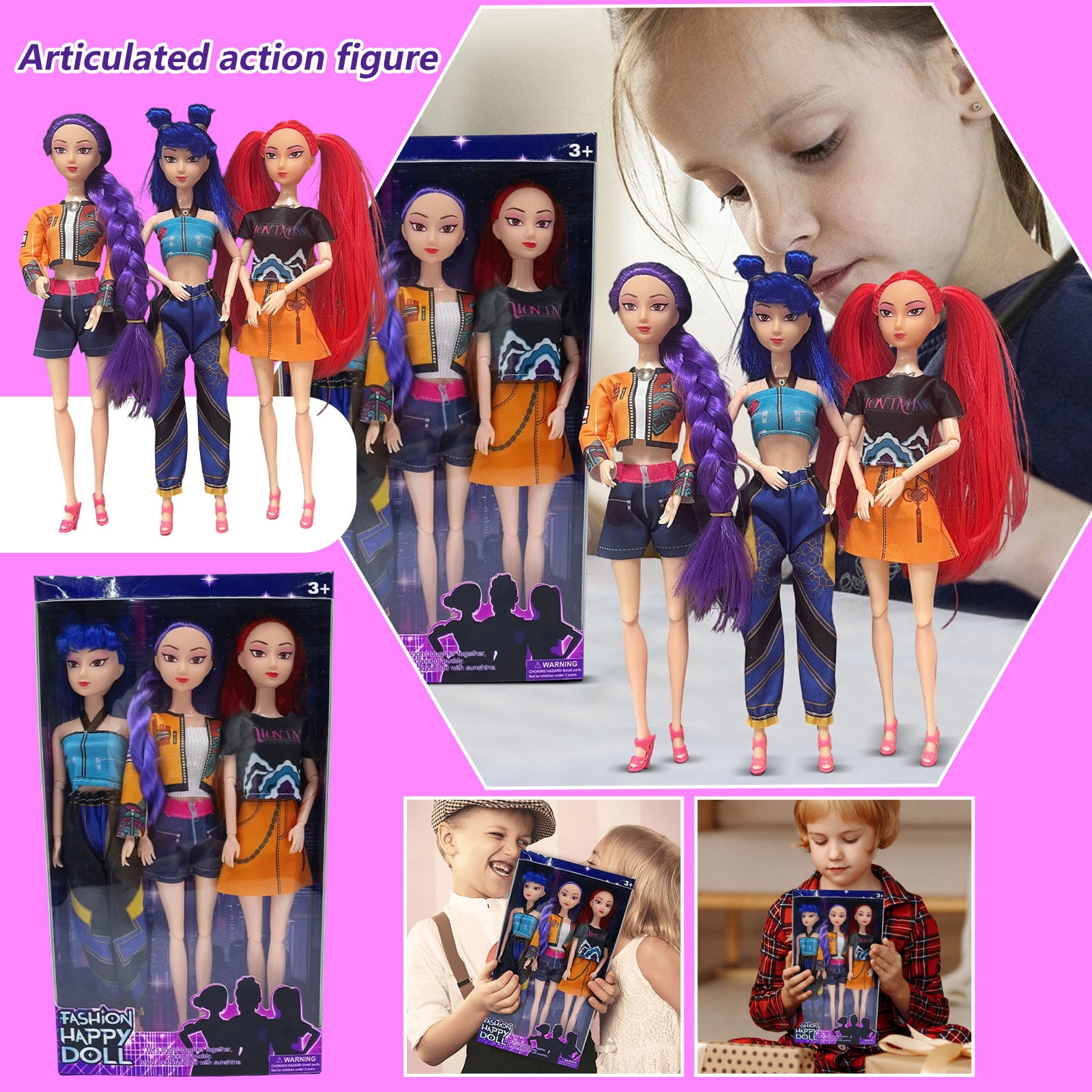 Kpop Group Dolls with Music K-POP+Hunter Anime Action Figure 11.5 inch ...