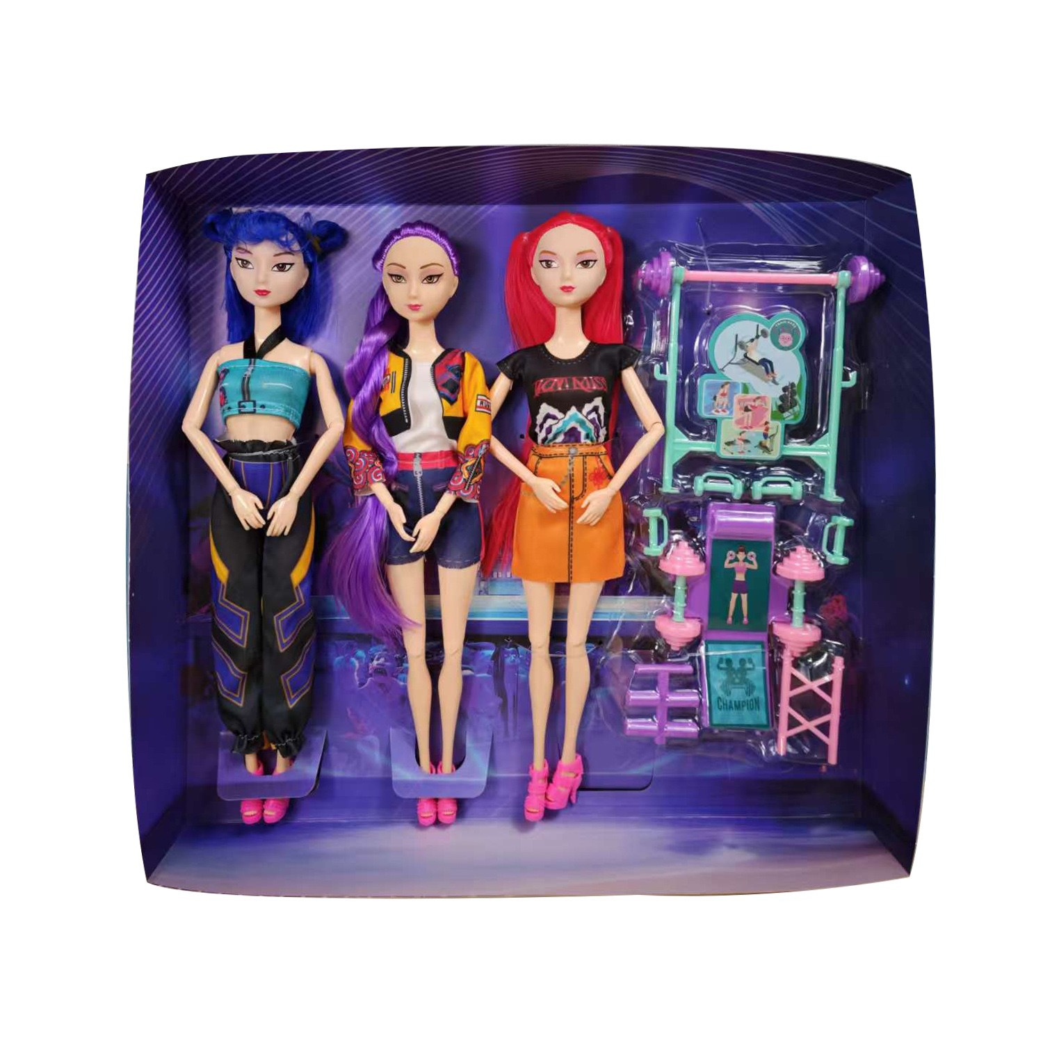 Kpop Group Dolls with Musical Instruments Kits K-POP+Hunter Anime ...