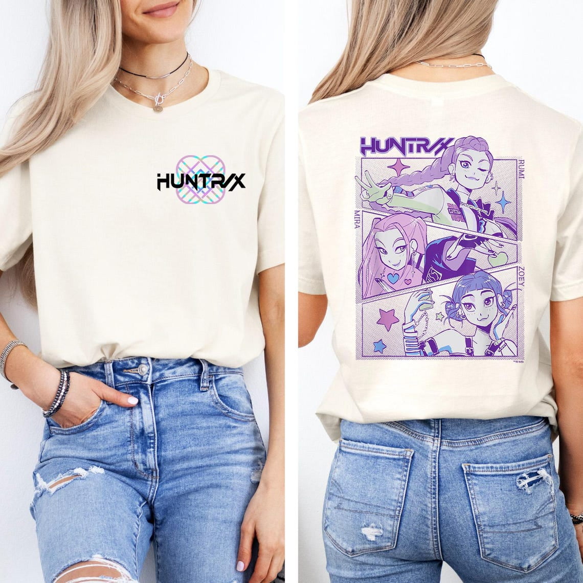 Kpop Huntrix 2 sides Shirt, Kpop Demon Hunters Shirt, Kpop Huntrix Tee ...