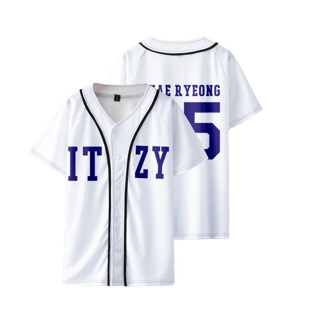 Kpop ITZY None of My Business Merch Baseball Jersey V-Neck Shirt Cosplay Tee - Walmart.com