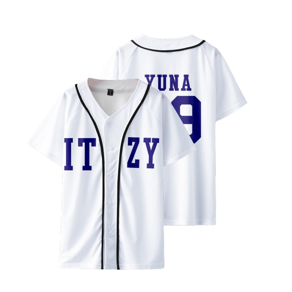 Kpop ITZY None of My Business Merch Baseball Jersey V-Neck T-shirt Hip ...