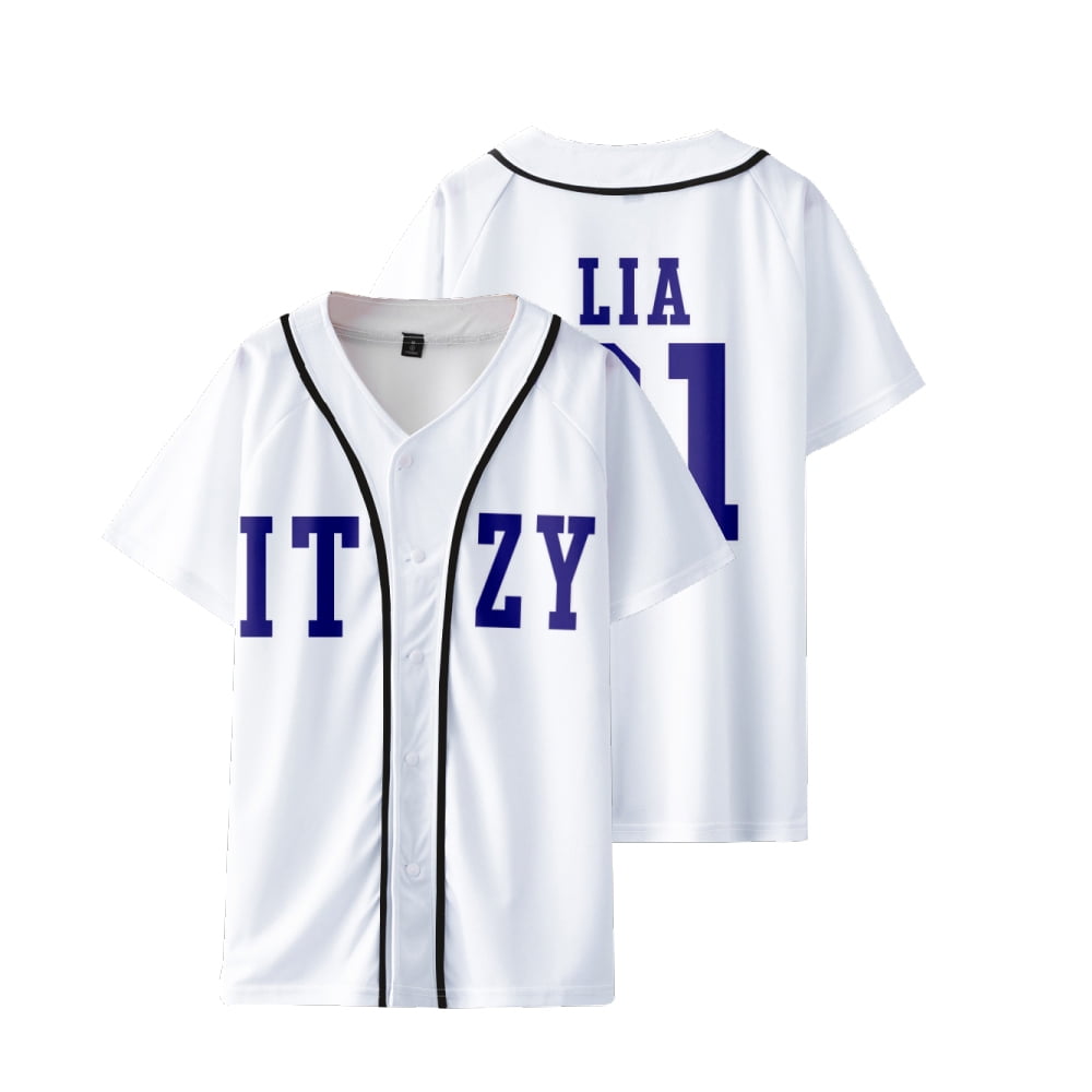 Kpop ITZY None of My Business Merch Baseball Jersey V-Neck T-shirt Hip ...