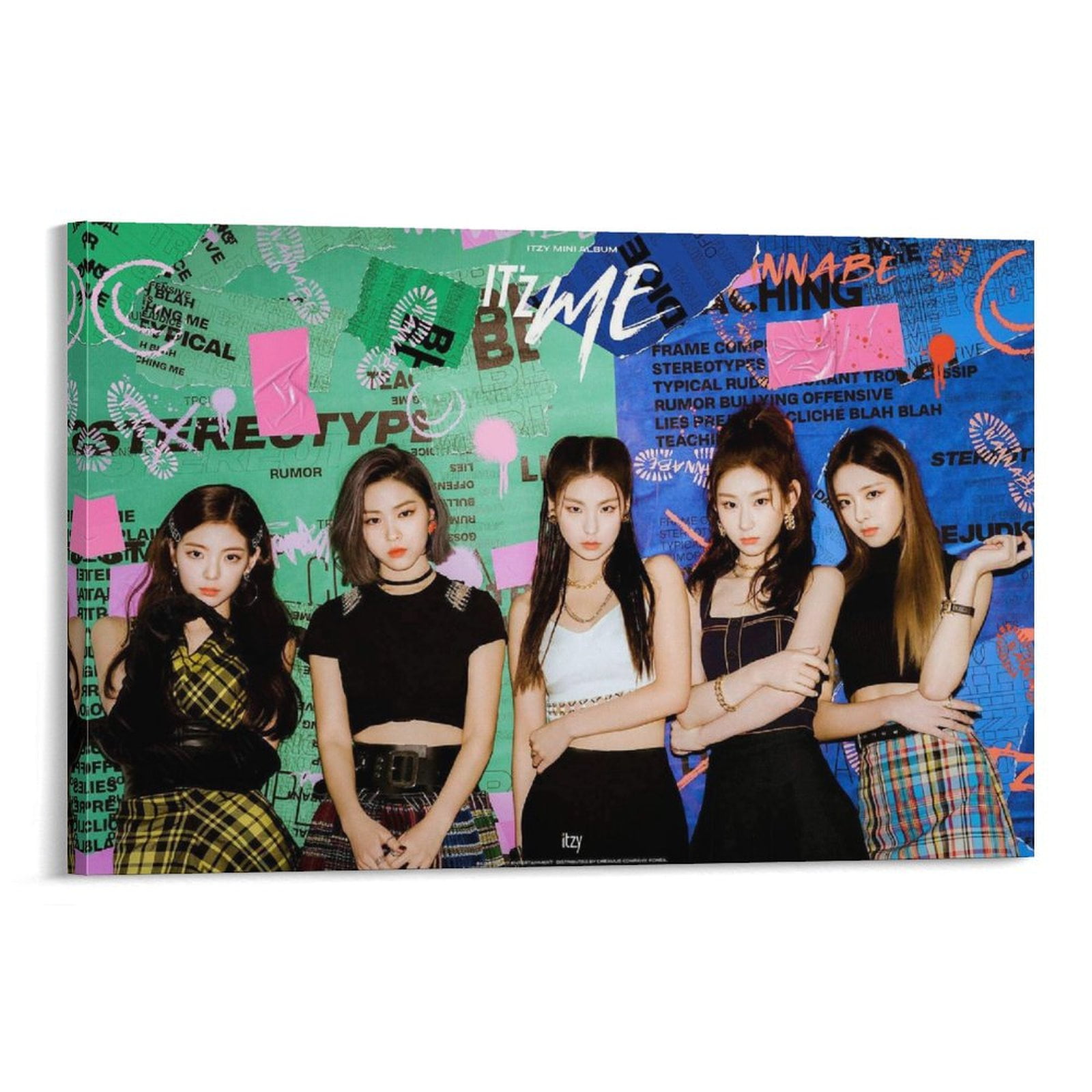 Kpop ITZY Poster Yeji Lia Ryujin Chaeryeong And Yuna Art Poster Canvas Painting Decor Wall Print ...