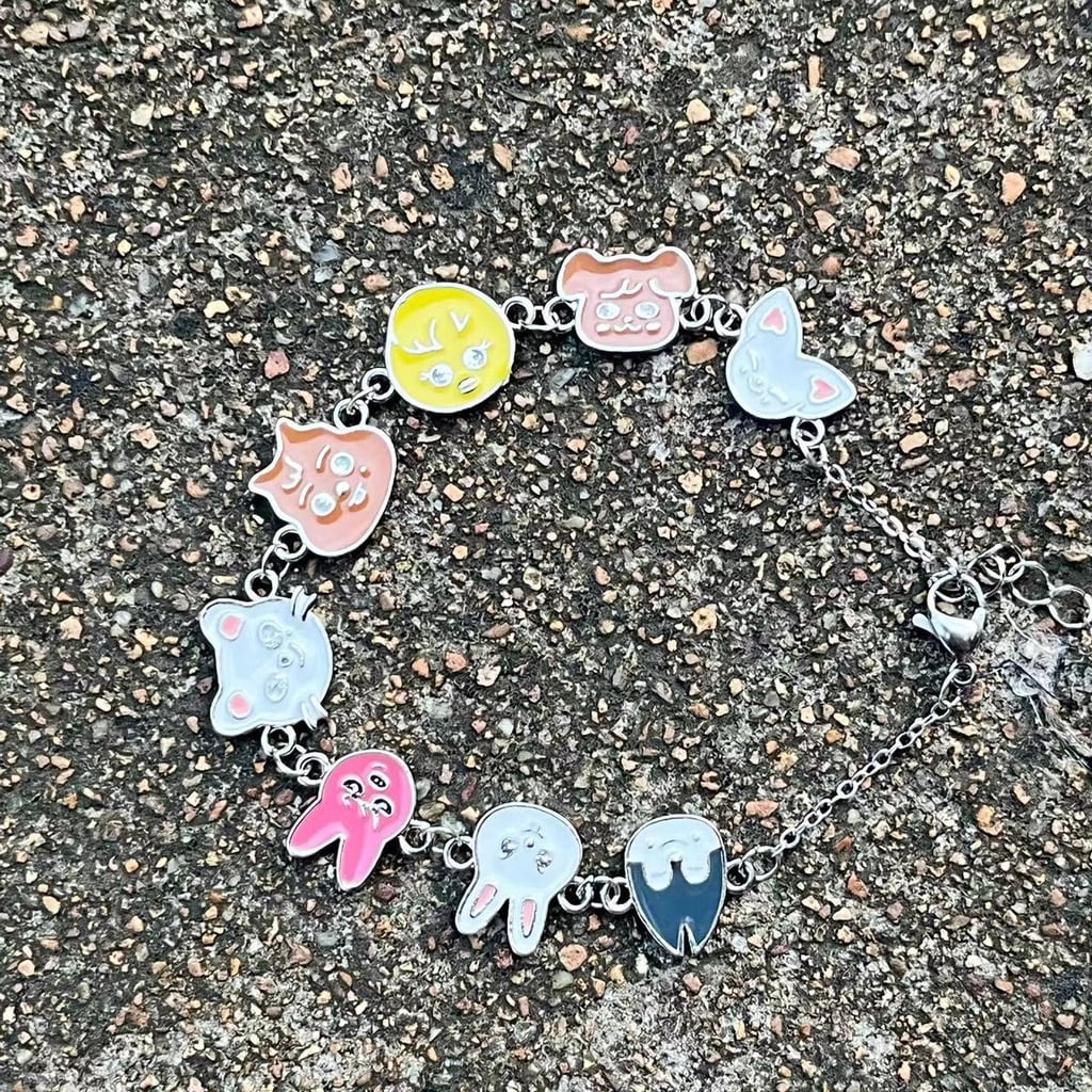 Kpop Idol Dekun Alloy Metal Drop Oil Charms Bracelet STAY Collect Cute ...