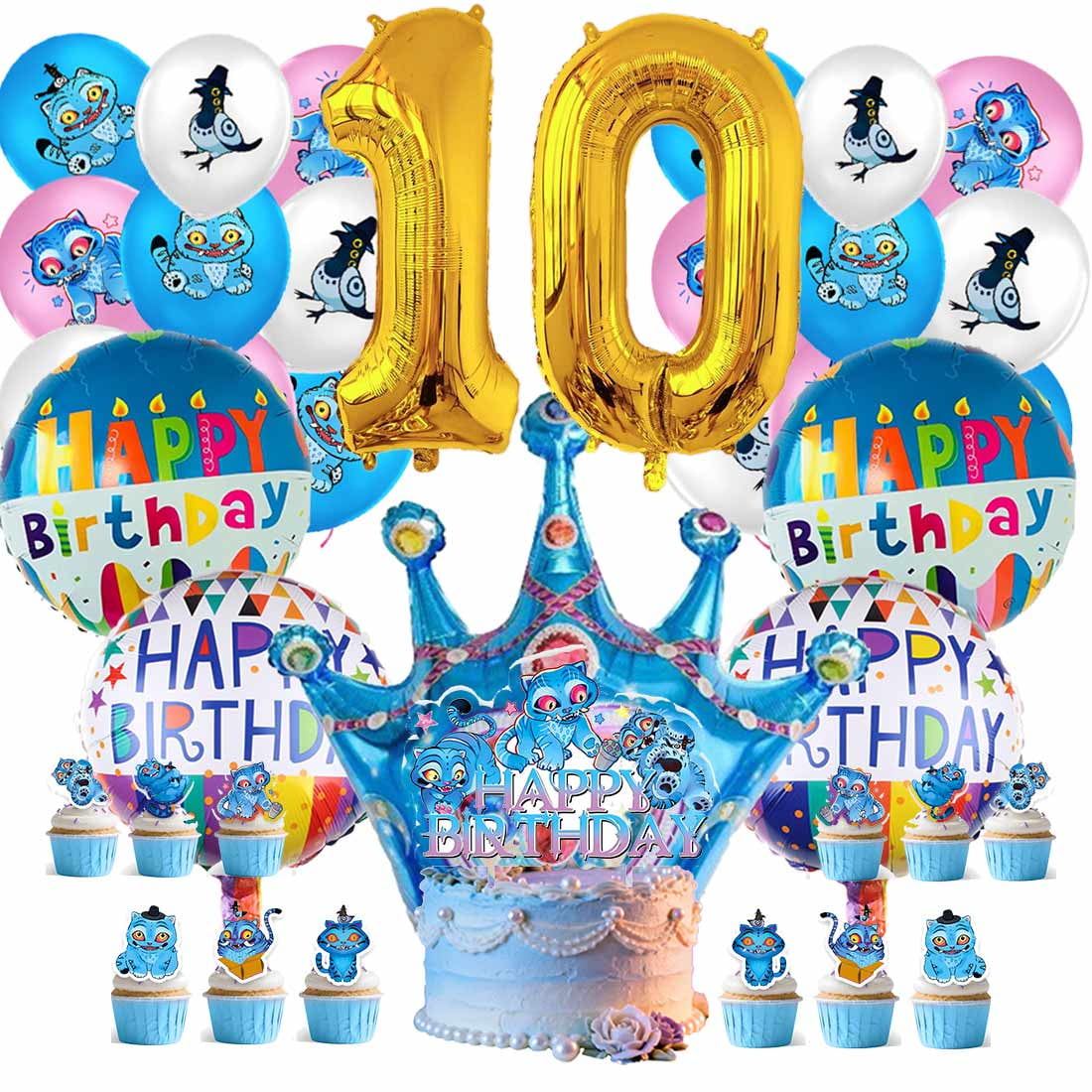 Kpop Idol Derpy Party Supplies 10th Decor Kit Balloons Birthday Cake ...
