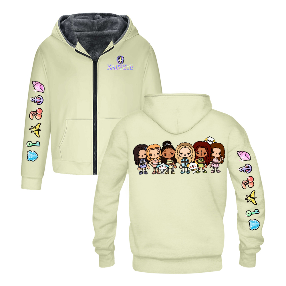 Kpop Katseye Anime Logo Cartoon Zipper Hoodie Unisex Long Sleeve Jacket ...