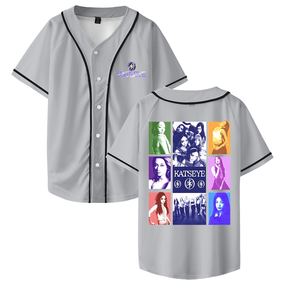 Kpop Katseye Photo Merch Baseball Jersey Short Sleeve Button-up Shirts ...