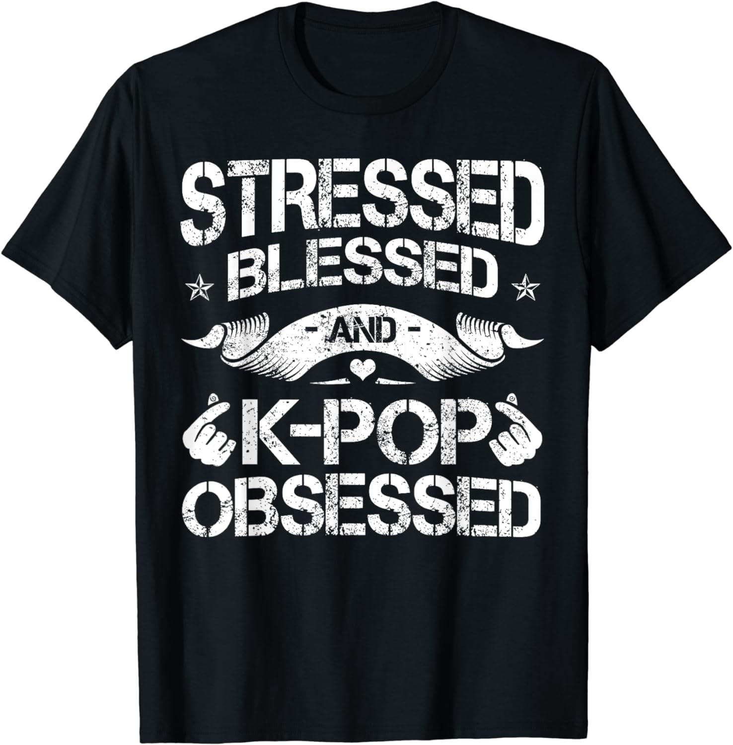 Kpop Lover Korean Oppa Music Genre Finger Heart Fan T-Shirt - Walmart.com