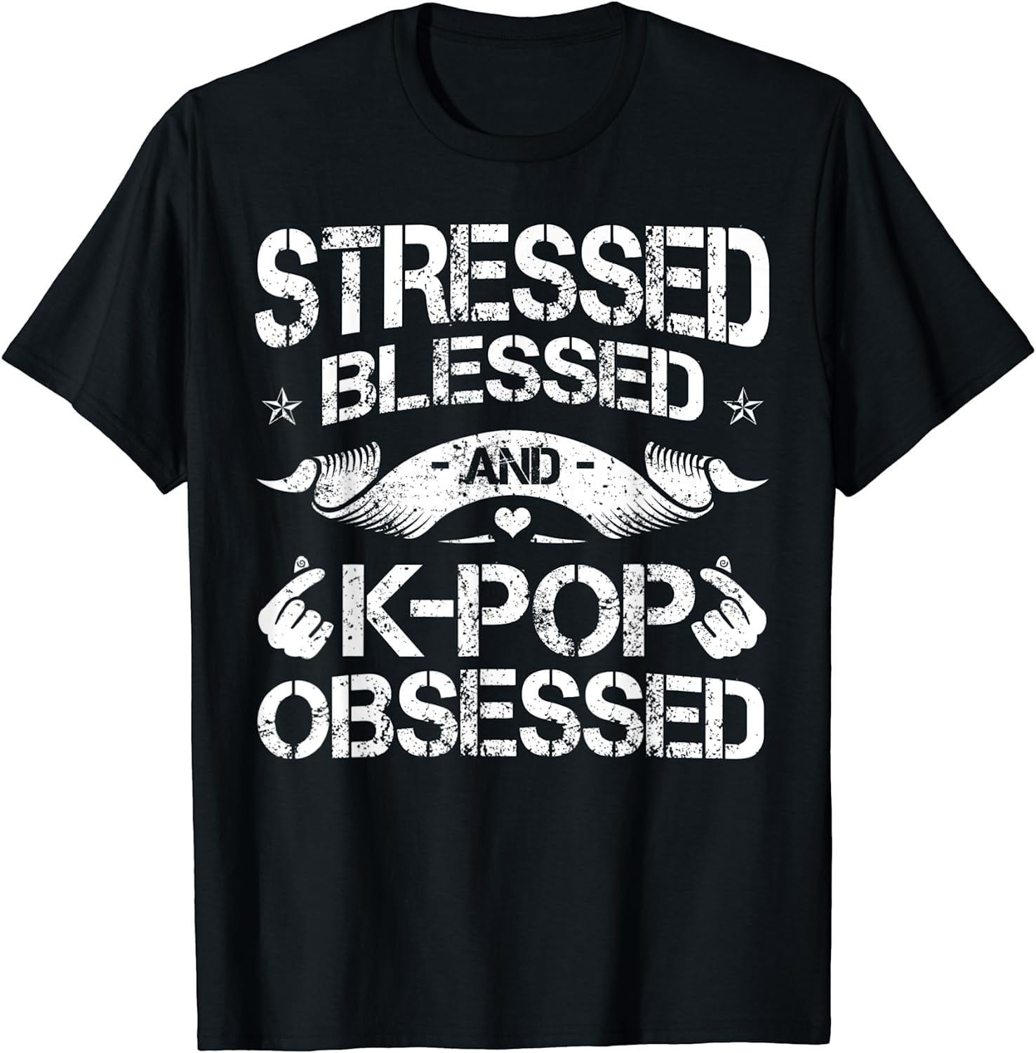 Kpop Lover Korean Oppa Music Genre Finger Heart Fan T-Shirt - Walmart.com