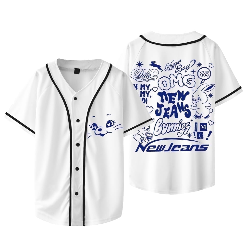 Kpop New Jeans OMG Logo Merch Baseball Jacket Tee Cosplay Women Men ...