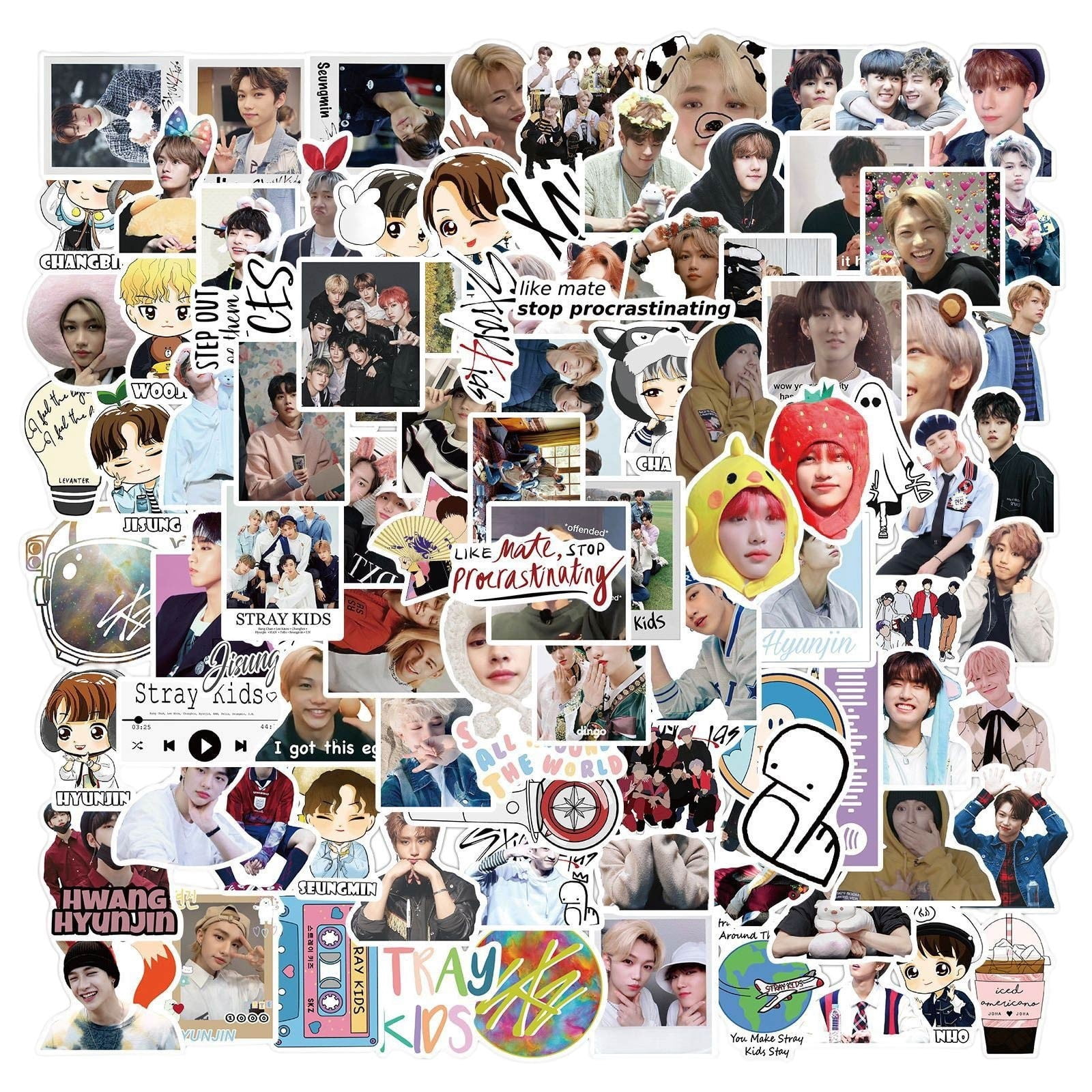 Kpop Stray Kids 100Pcs Stickers Star Vinyl Rock Star Luggage LaptopSKZ ...