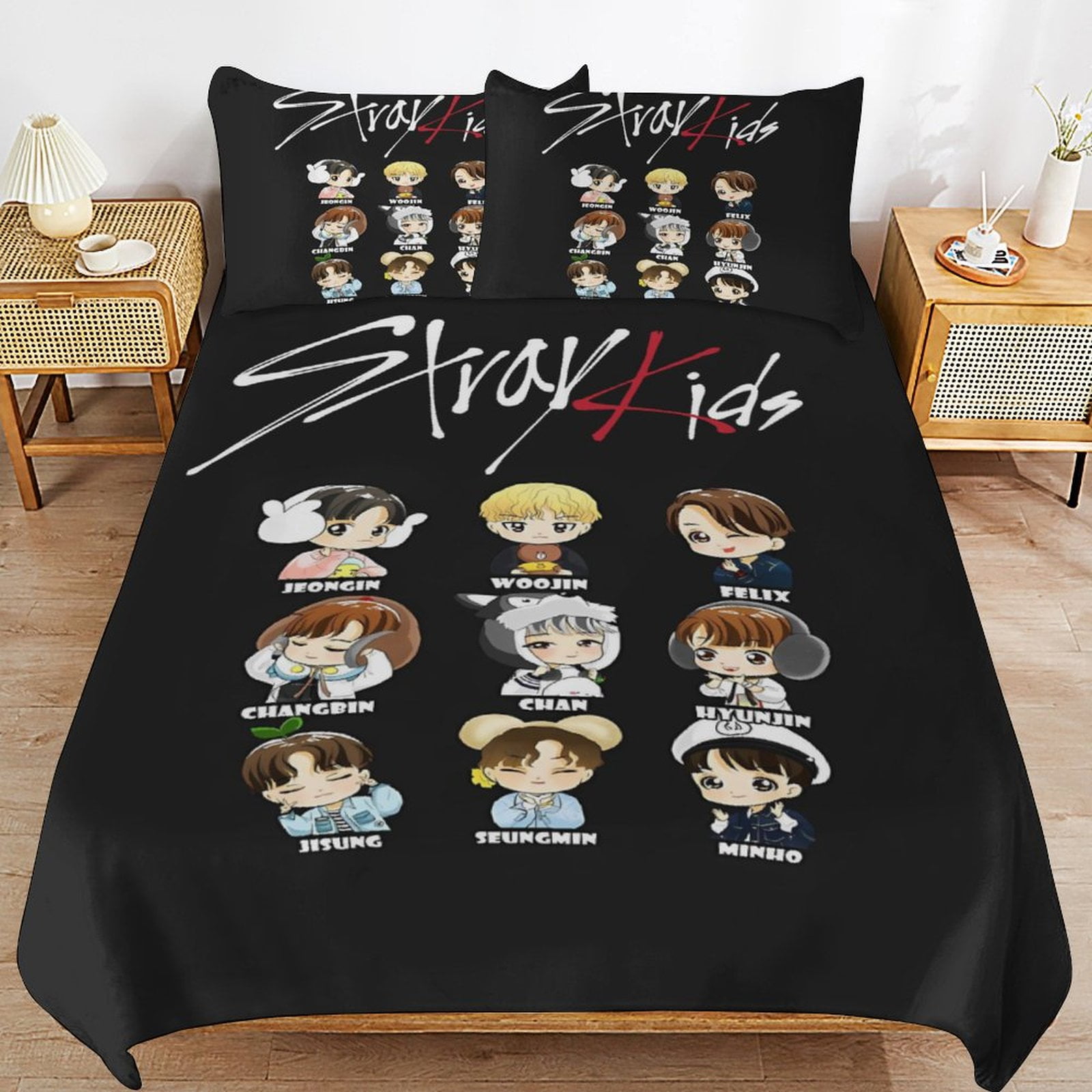 Kpop Stray Kids Bed Duvet Cover Microfiber Bedding Sets 3D Printed ...