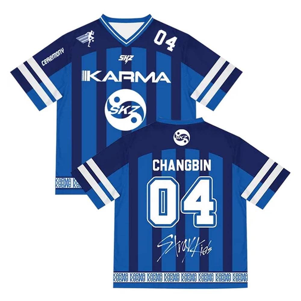 Kpop Stray Kids SKZ Karma Jersey T-shirt V-Neck Short Sleeve Tee Women ...