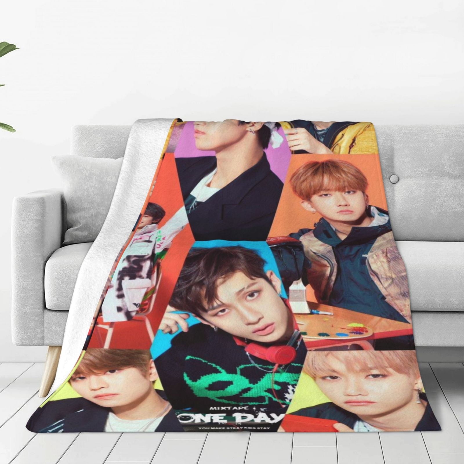 Kpop Stray Kids Throw Blanket Couch Bed Sofa Soft Lightweight Warm Cozy ...
