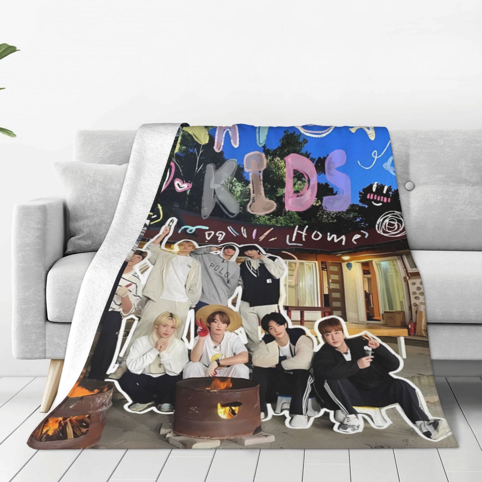 Kpop Stray Kids Throw Blanket Couch Bed Sofa Soft Lightweight Warm Cozy ...