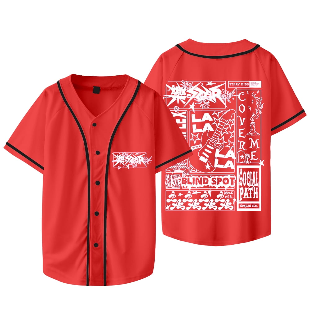 Kpop Stray Kids Tour Baseball Jacket LALALALA Logo T-Shirts Summer ...