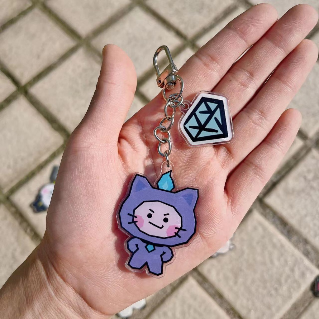 Kpop TREASURE Cute Cartoon Characters TRUZ Keychains Acrylic Double ...