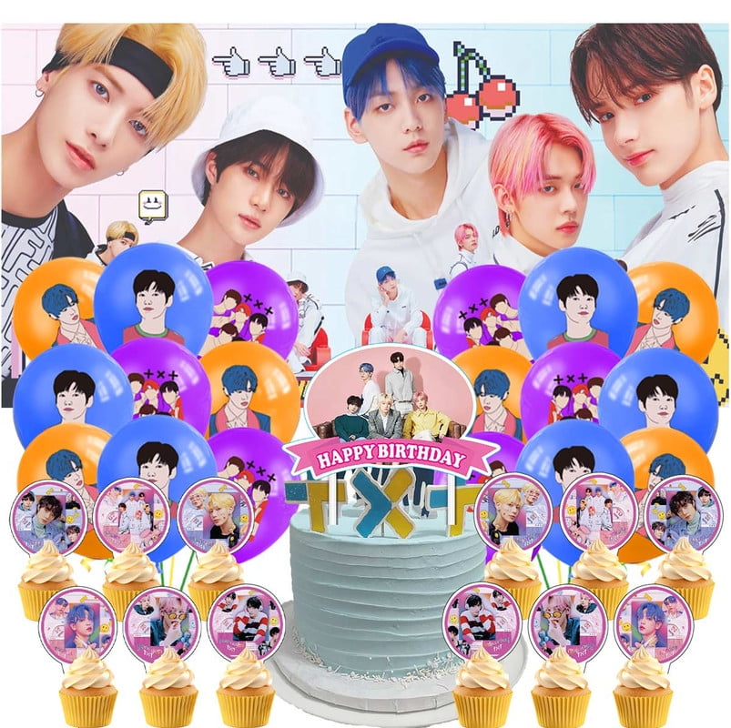 Kpop TXT Latex Balloons Party Supplies Decor Banner Backdrop Kit ...