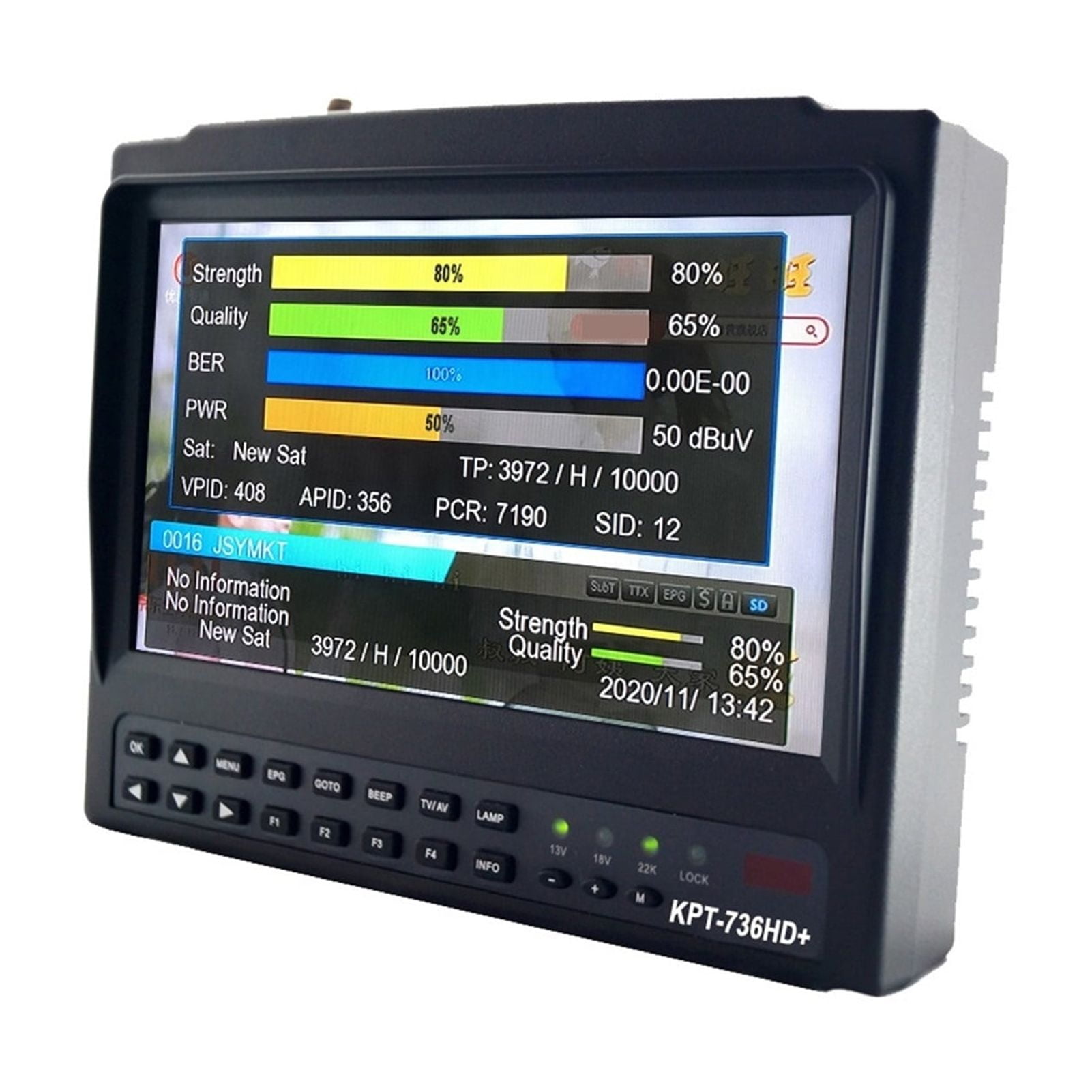 Kpt-736h Plus Kpt 736+ Sat Finder Hd Test Cctv Camera DVB-S2 MP4 HEVC(H ...