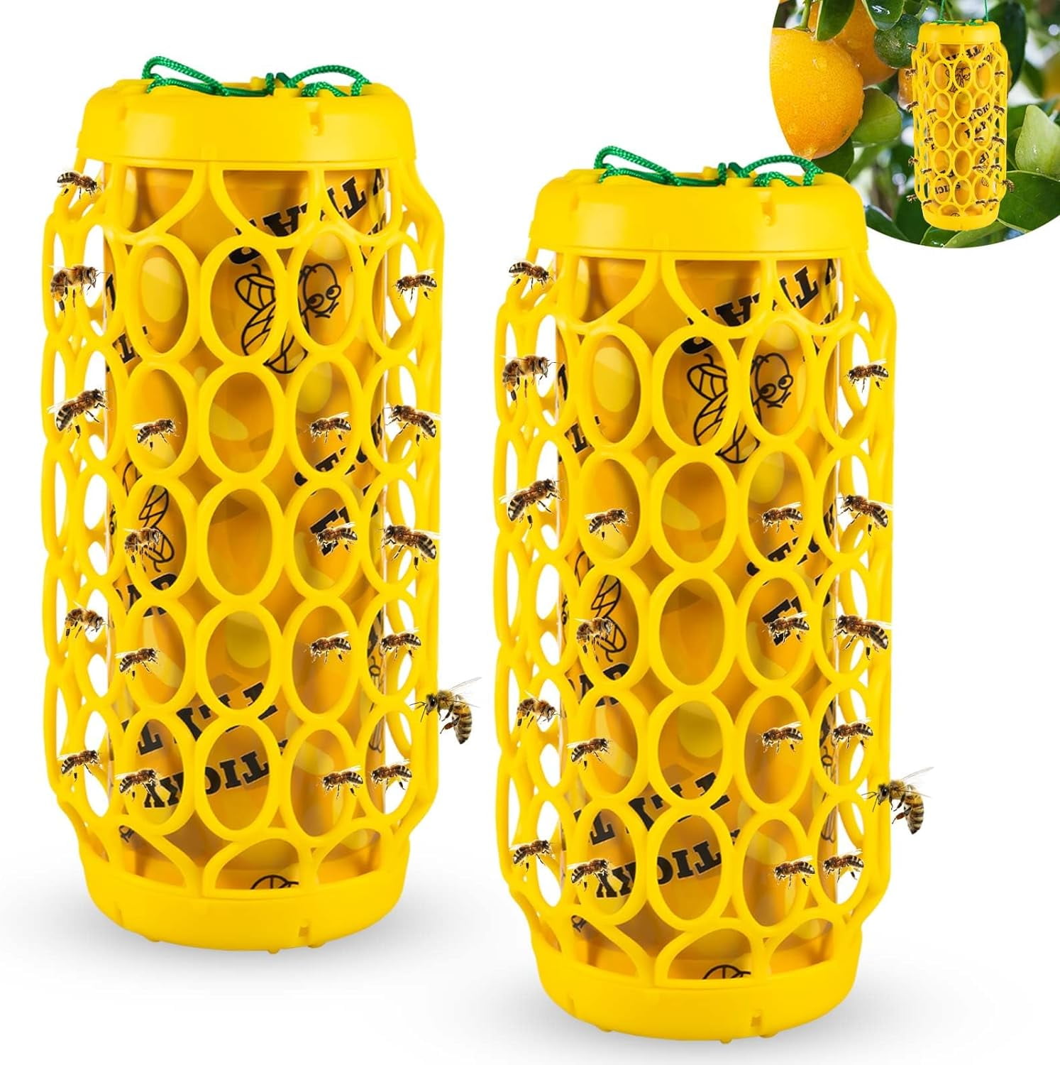 GÂ·PEH 2-Pack Outdoor Wasp and Hornet Traps, Reusable Bee Catchers ...