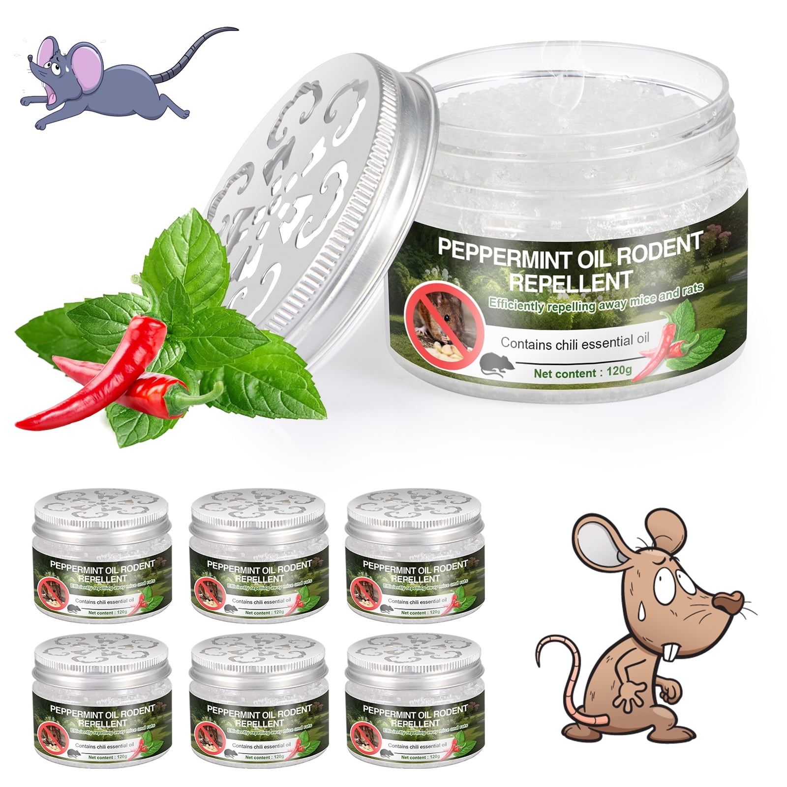 KingFurt 6pack Drive Away Rodents with Latest Peppermint Engine Mouse ...
