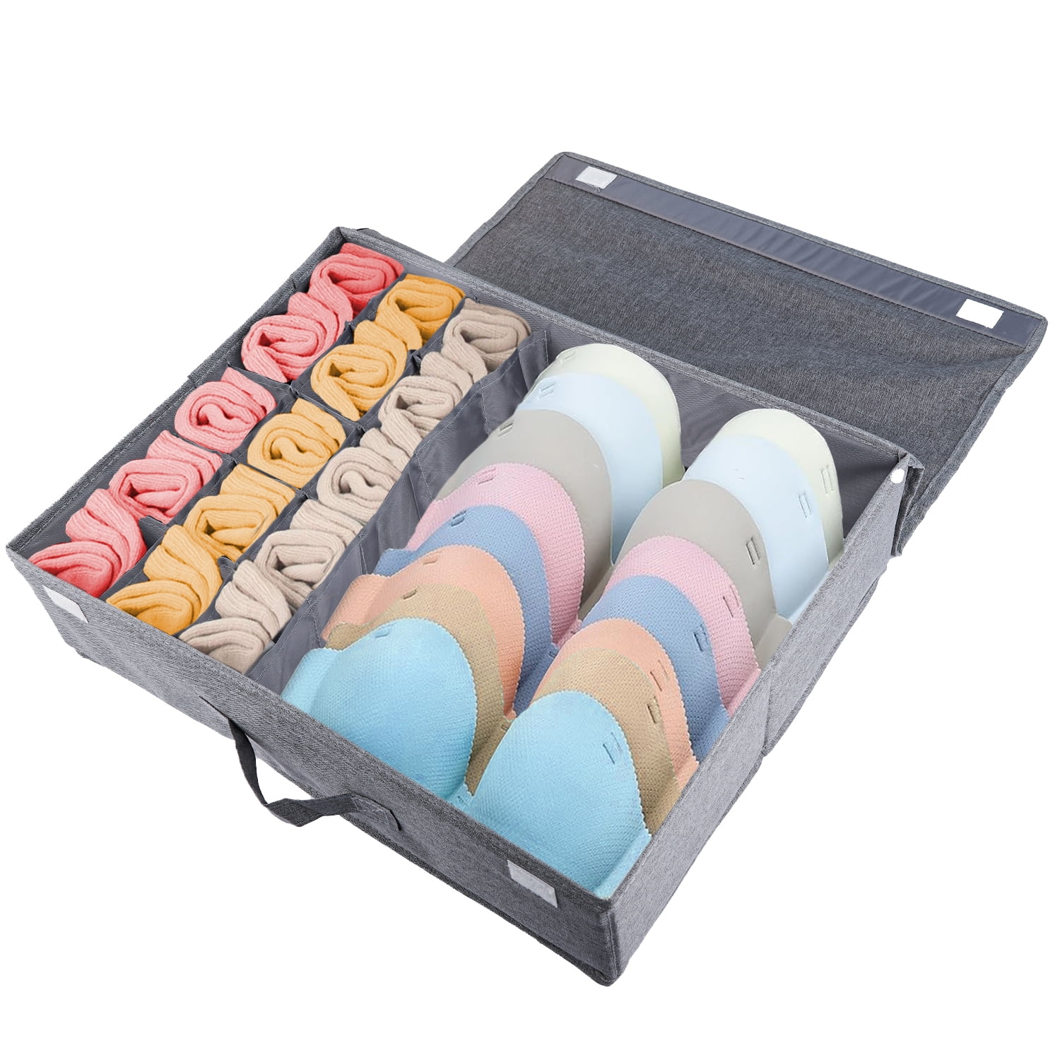 Kqpoinw Underwear Socks Organizer with Lid,Foldable Closet Storage ...