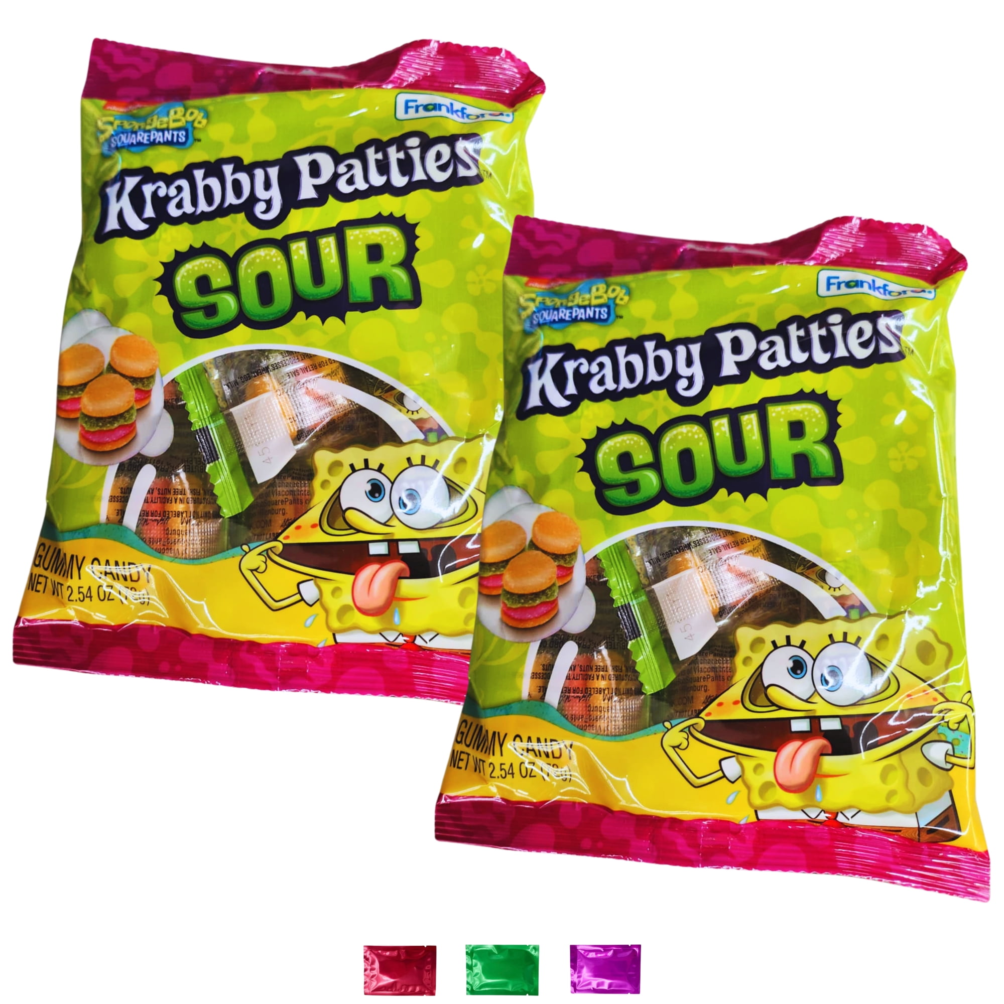 Krabby Patty Sour Gummy Candy, Individually Wrapped Chewy Candies, 2.54 ...