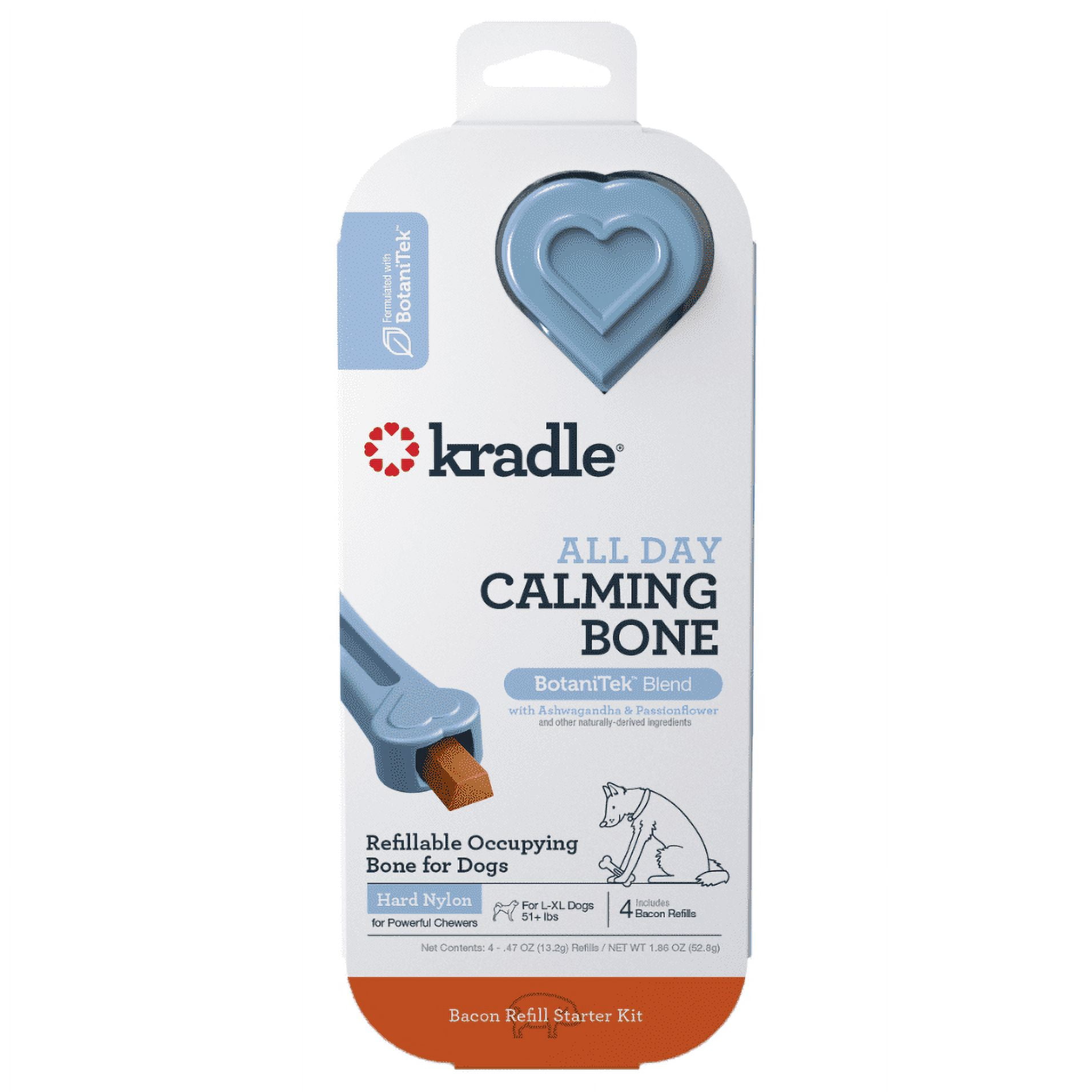 Kradle 8" All Day Calming Bone for Dogs, refillable occupying bone for ...