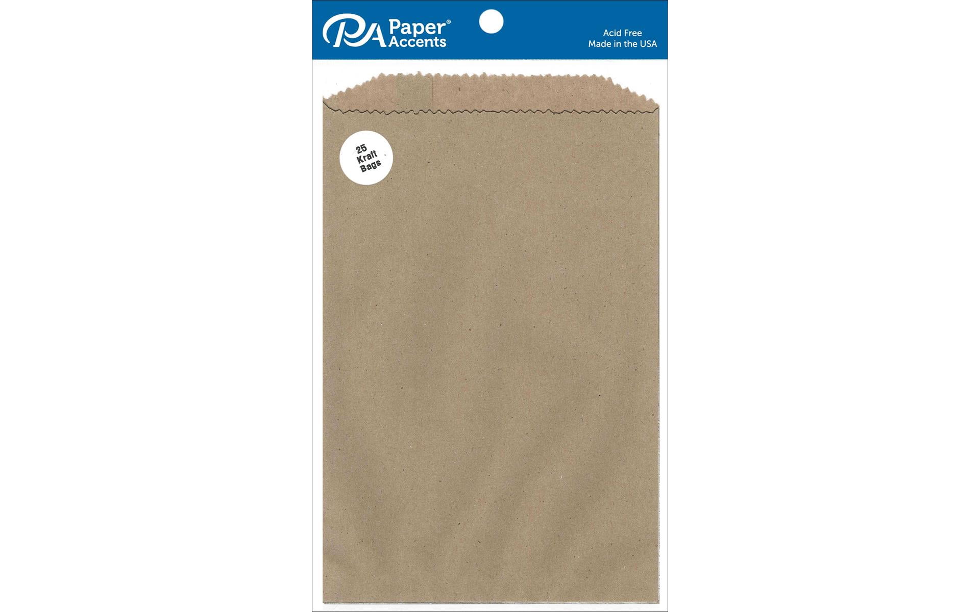 Paper Accents Kraft Bags 6 x 9.75 in - 25 Pack Pinked Edge Craft Paper ...