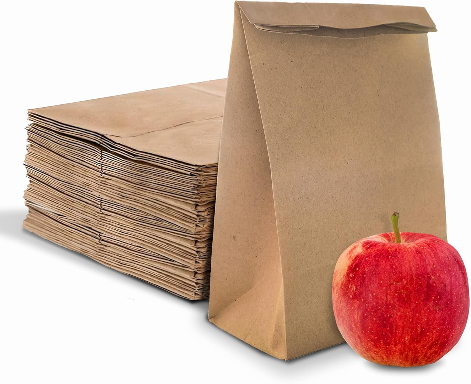 Kraft Brown Paper Lunch Bags - Bulk Disposable Lunch Sacks, Small Size ...